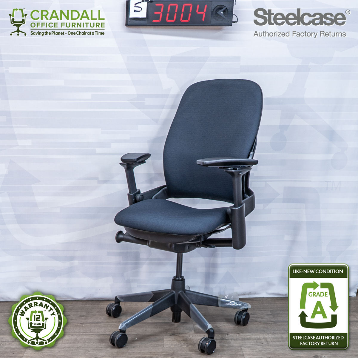 S-3004 - Steelcase V2 Leap - Grade A – Crandall Office Furniture