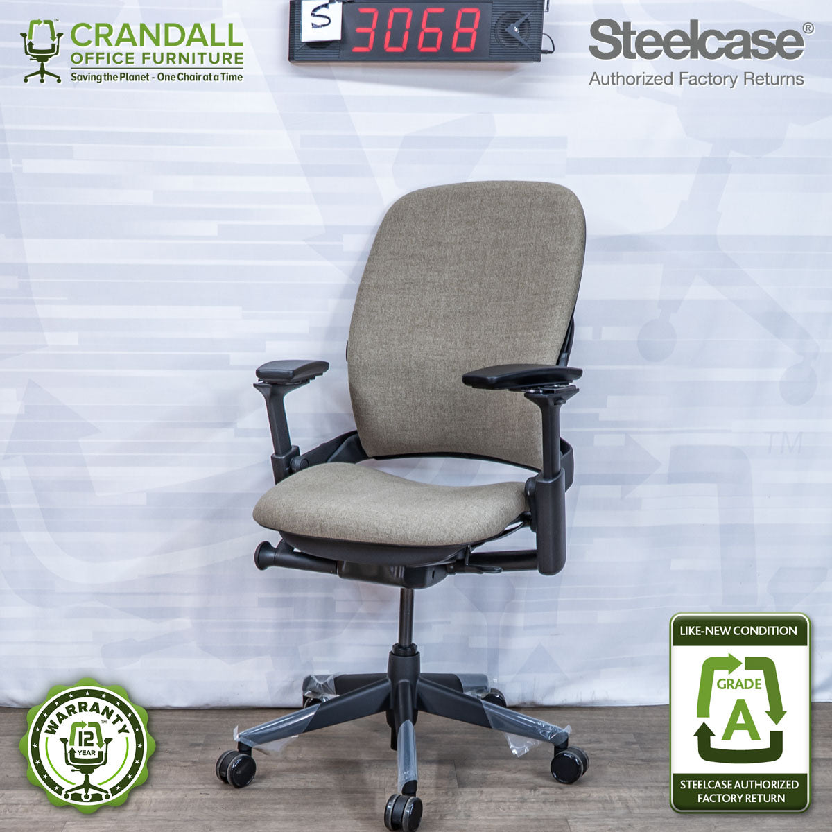 S-3068 - Steelcase V2 Leap - Grade A – Crandall Office Furniture