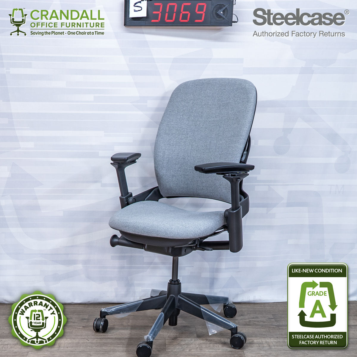 S-3069 - Steelcase V2 Leap - Grade A – Crandall Office Furniture