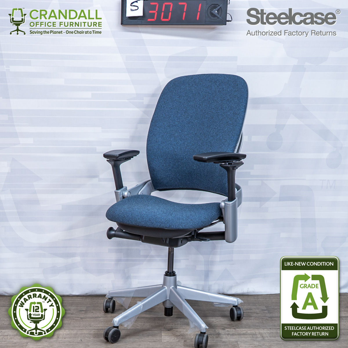 S-3071 - Steelcase V2 Leap - Grade A – Crandall Office Furniture