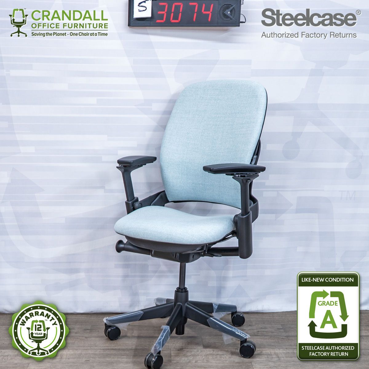 S-3074 - Steelcase V2 Leap - Grade A – Crandall Office Furniture