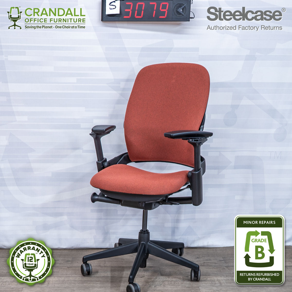 S-3079 - Steelcase V2 Leap - Grade B – Crandall Office Furniture
