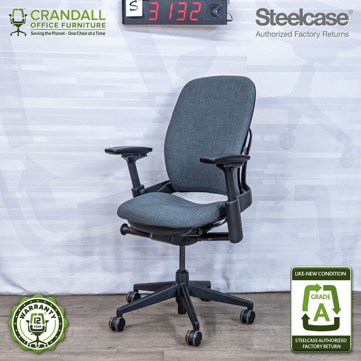 S-3132 - Steelcase V2 Leap - Grade A – Crandall Office Furniture