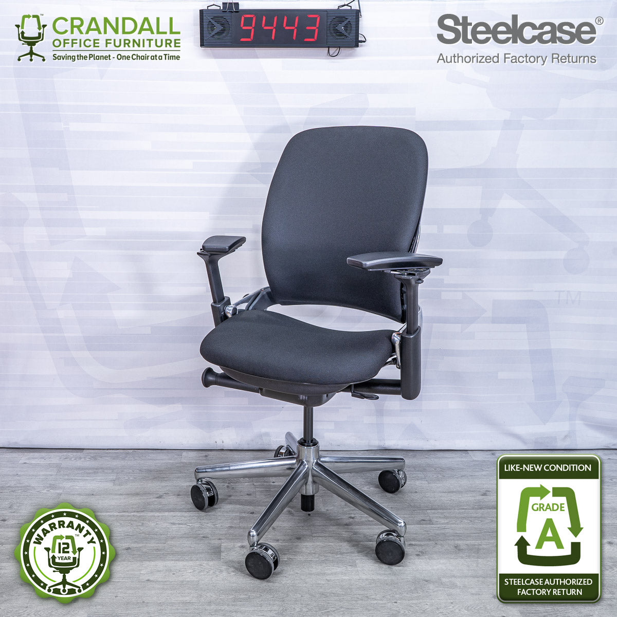 9443 - Steelcase V2 Leap - Grade A – Crandall Office Furniture